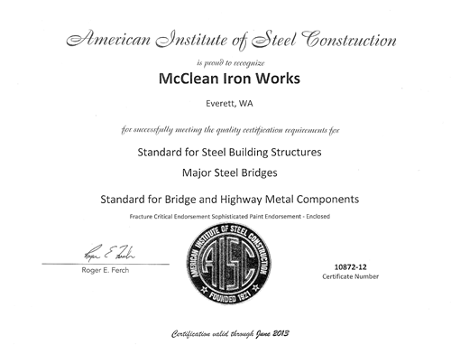 McClean Iron Works Inc.. Steel Craftsmen. Fabricators, Architectural ...